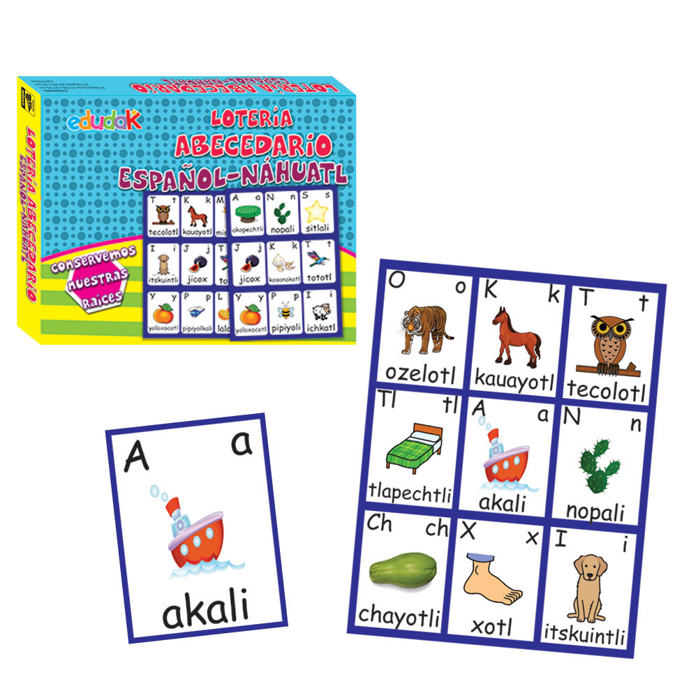 LOTERIA ABECEDARIO ESPAÑOL-NAHUATL | Mundidactico